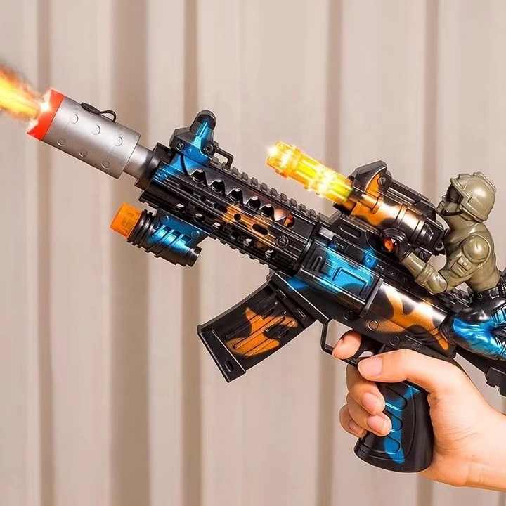 Children Electric Spray Toy Gun Kids Boy Sound Light Music Submachine ...