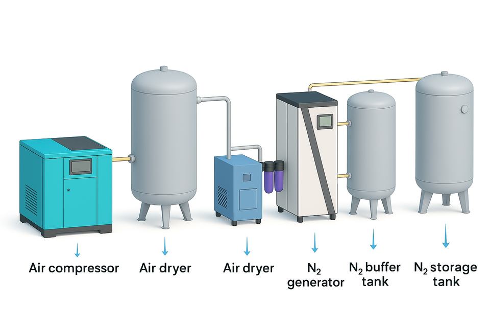 IoT Intelligent Modular PLC Engine Nitrogen Generator 99.9% Purity High ...