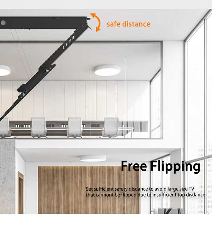 80KG Concealed Electric Pull down Flip up TV Lift Stand