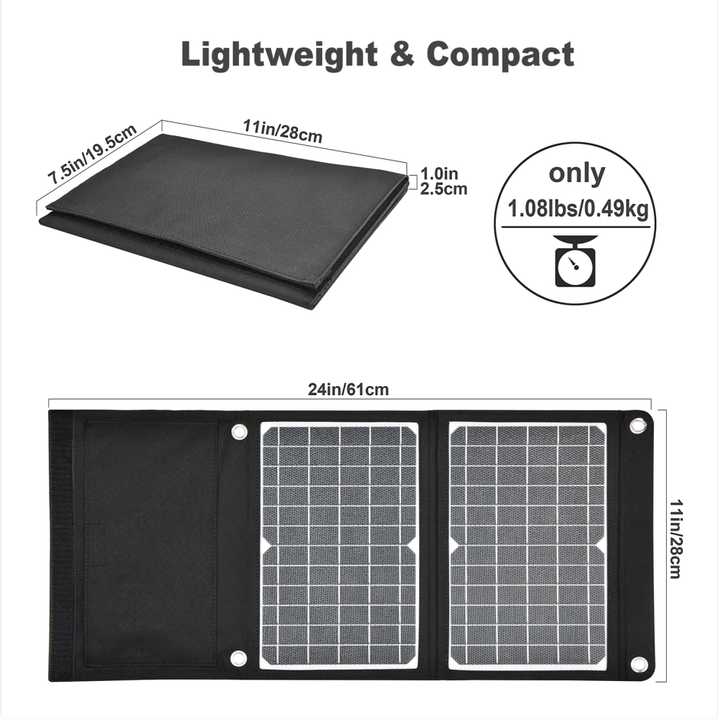 15W Foldable ETFE Mono Solar Panels with Dual USB Output Solar Charger ...