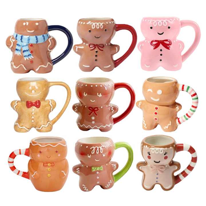 Custom Shape Logo Kids Gift Cute Mugs - Gingerbread Figure