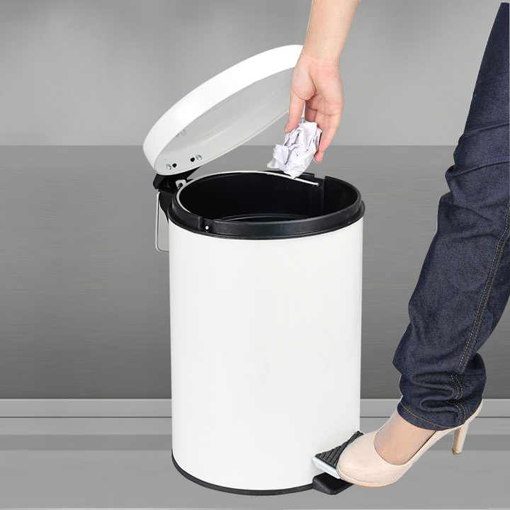 Silent Slow Fall Foot Operated Stainless Steel Dustbin with Pedal ...