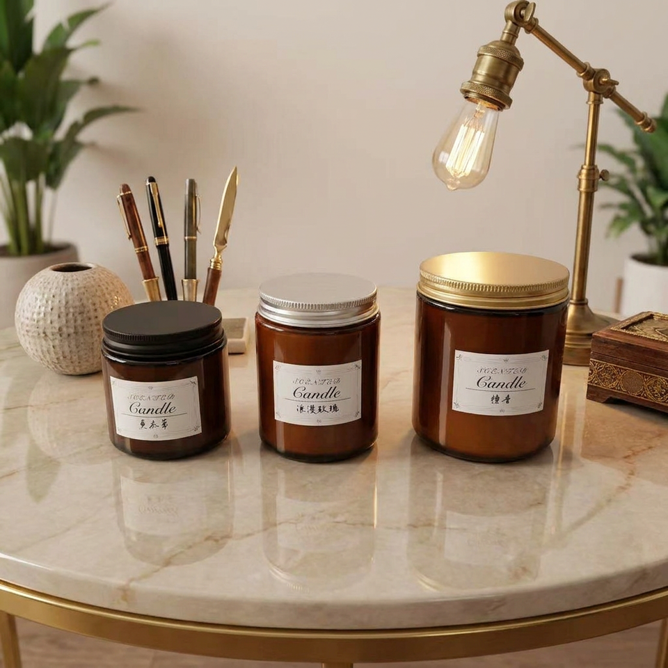 Empty Lidded Glass Jars Scented Candles Available in 3.5/5.5/8/18oz for ...