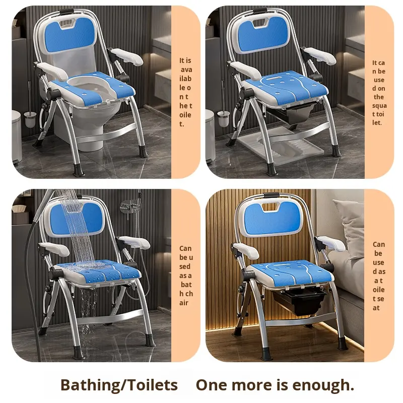 human patient handicap toilet chair Folding Powder Coated Steel Commode ...