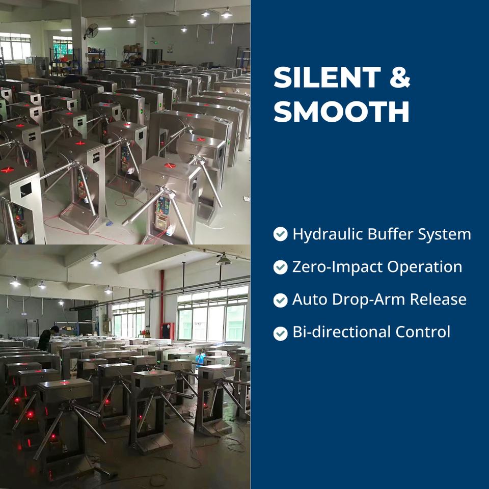 Stainless Steel Tripod Turnstile Access Control System with RFID QR ...