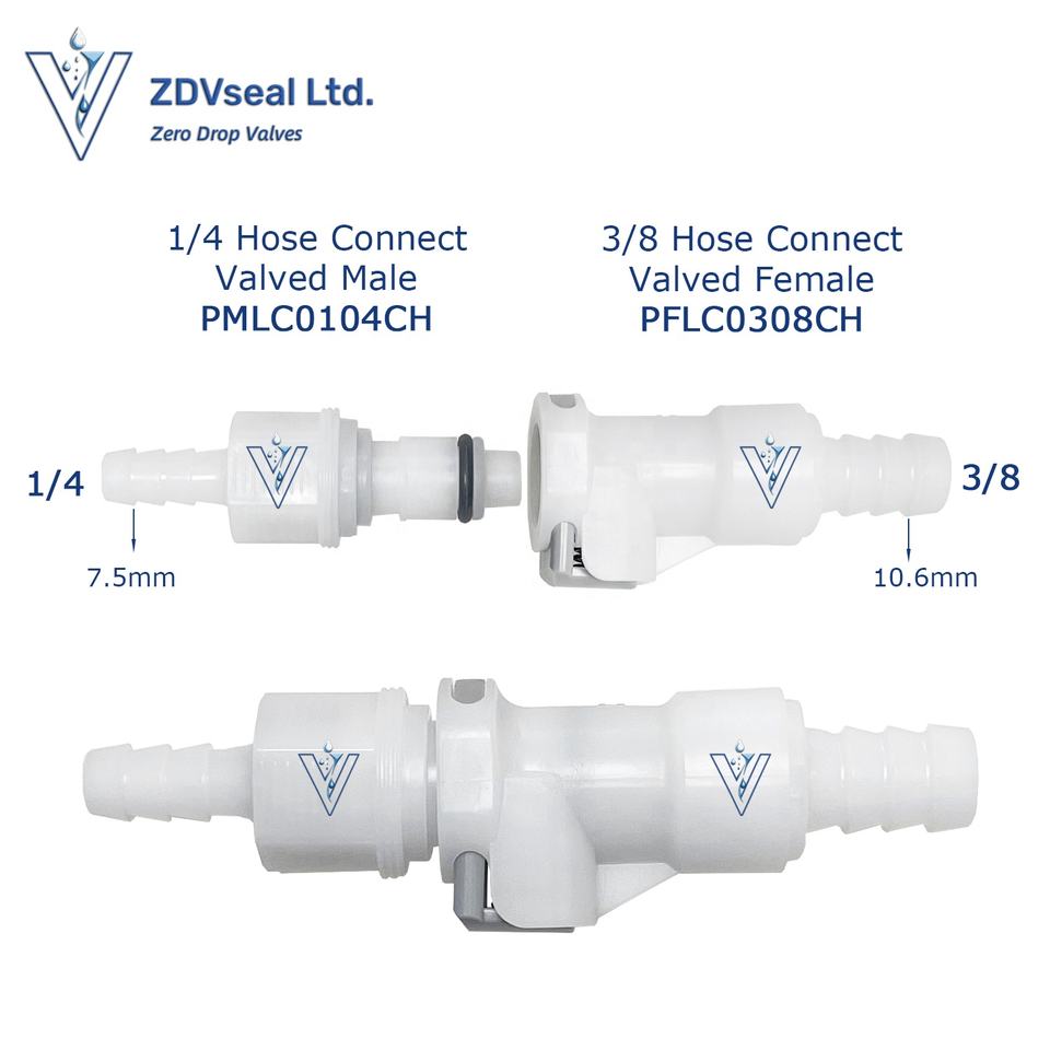 ZDVseal All Plastic Colorful Buttons Valved Male Insert Hose Connect ...