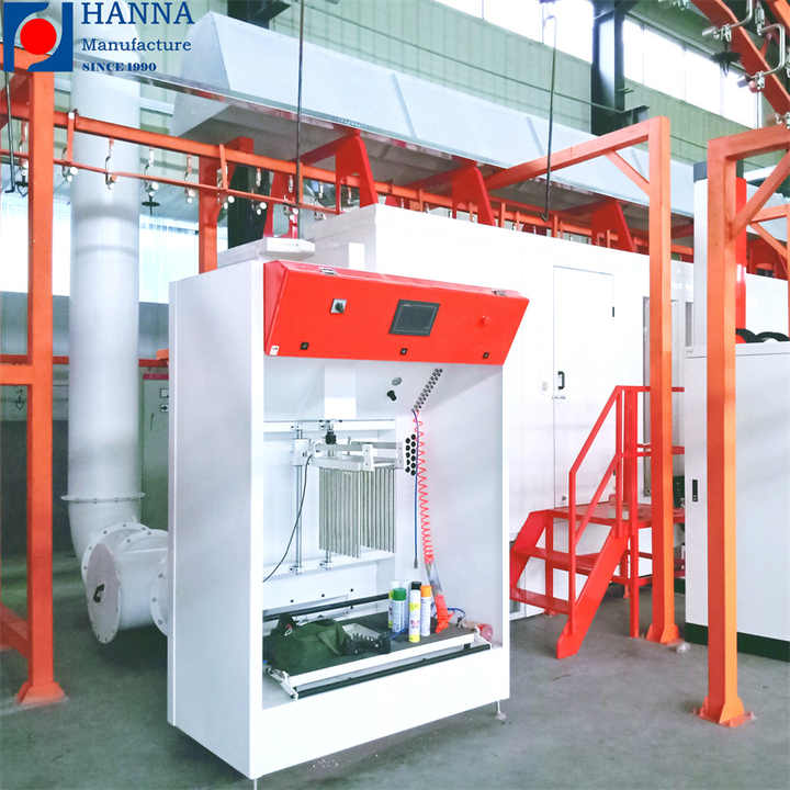 electrostatic powder coating spraying booth room with Gema guns 60-80 ...