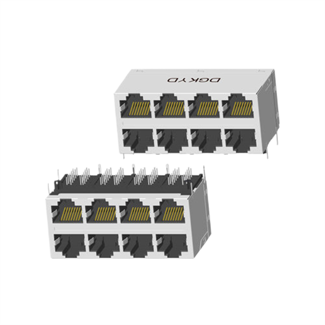 RJ45 2X4 unlit band shielded band spring piece mushroom foot DGK ...