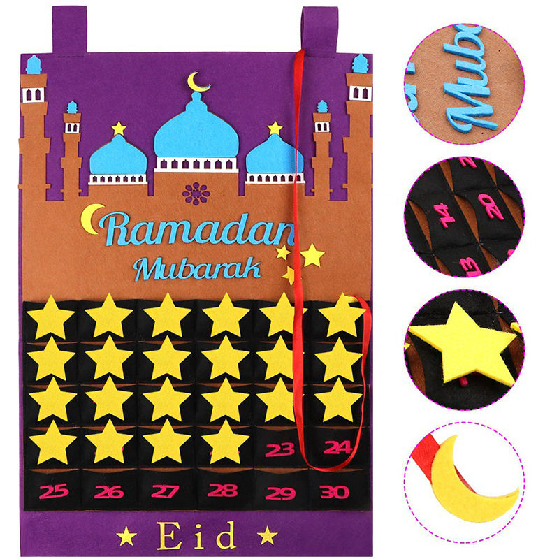 Felt Custom Ramadan Advent Countdown Calendar EID Mubarak Decoration ...