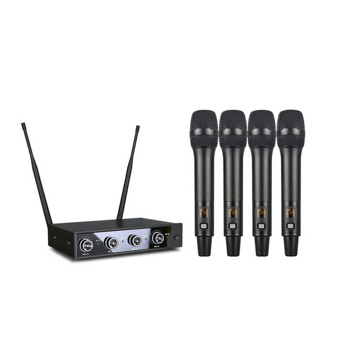 Professional Church Stage Home Karaoke 4 Channel Wireless Microphone ...