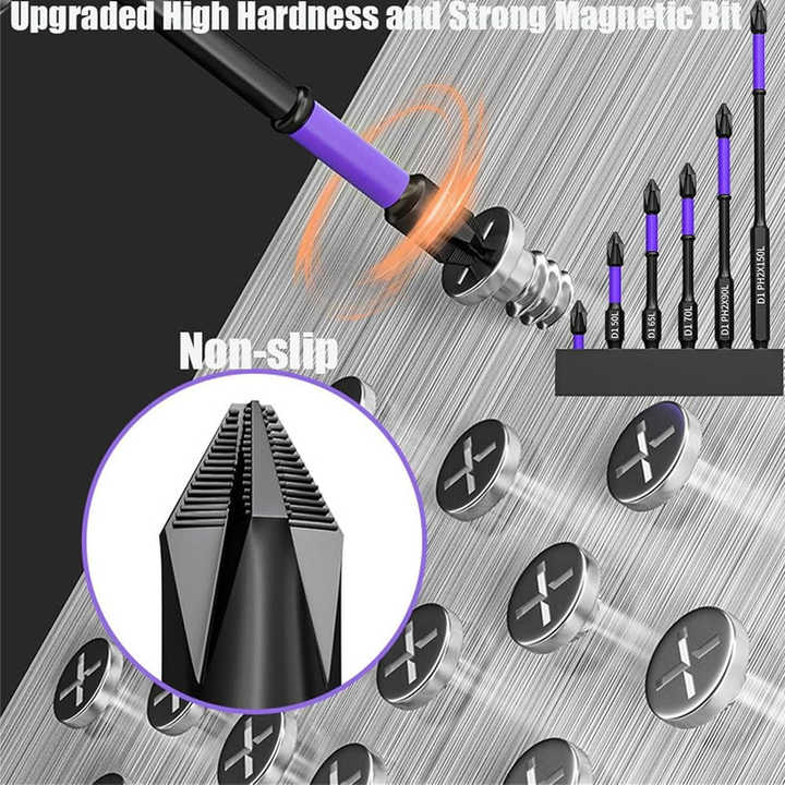 Magnetic Screwdriver Bits 6/12 Pcs Non-Slip Shockproof Phillips Impact ...