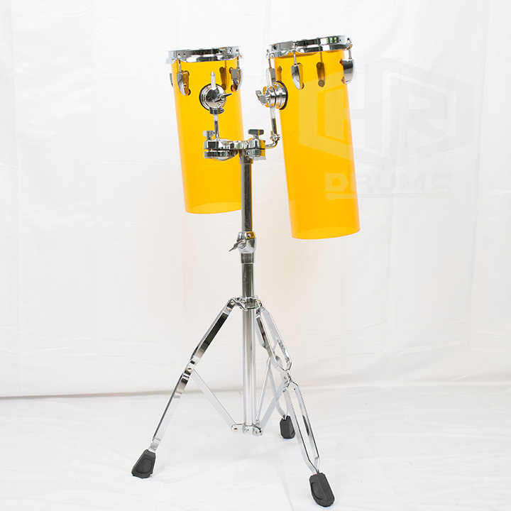 Musical Percussions Acrylic Rocket Drum Amber Color 2-PC Octobans Set
