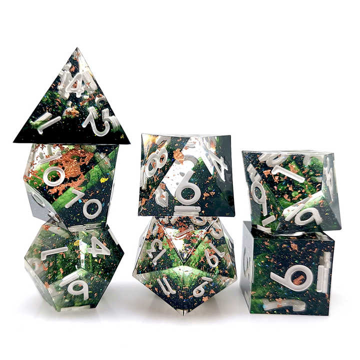 High Quality D20 Polyhedral Transparent Resin Dice Set Multi-Color with ...