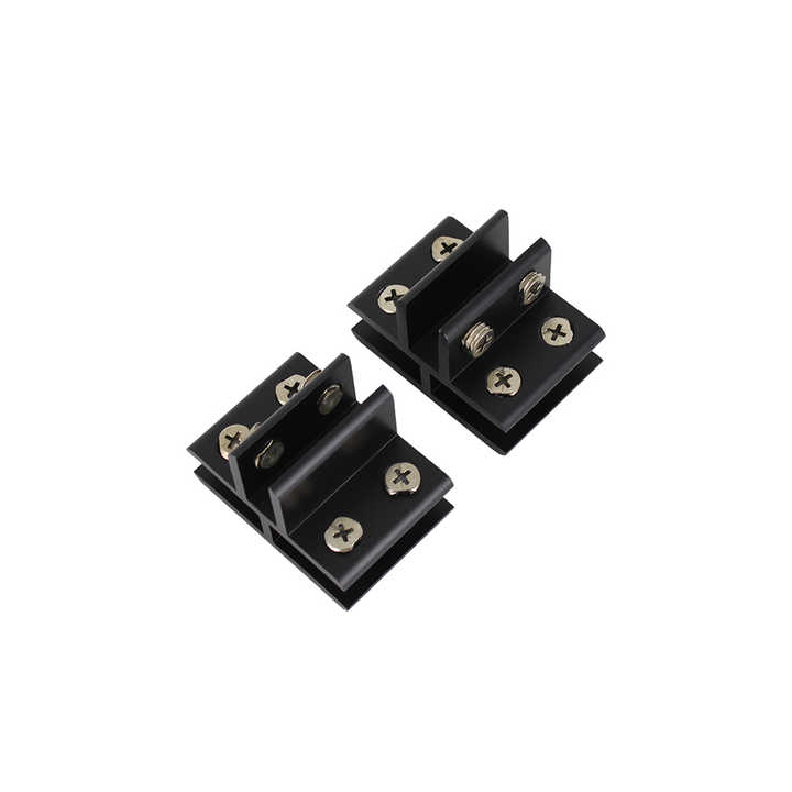 Silver Oxidation Aluminum/black Glass Clamp T Shape 3 Ways Clip Bracket ...