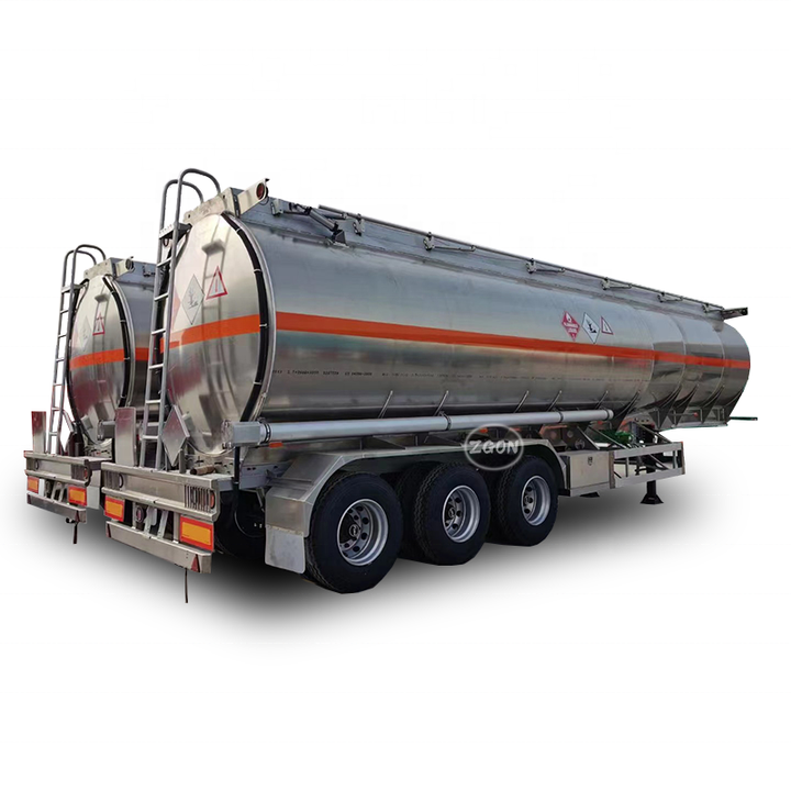 3 Axle aluminum sunflower oil trailer vegetable palm oil cooking tanker ...