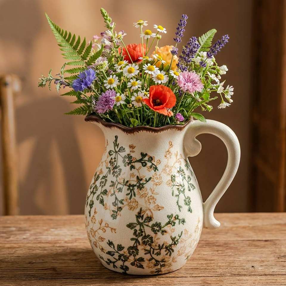Elegant Nostalgic Botanical Ceramic Vase Porcelain Interior Decoration ...