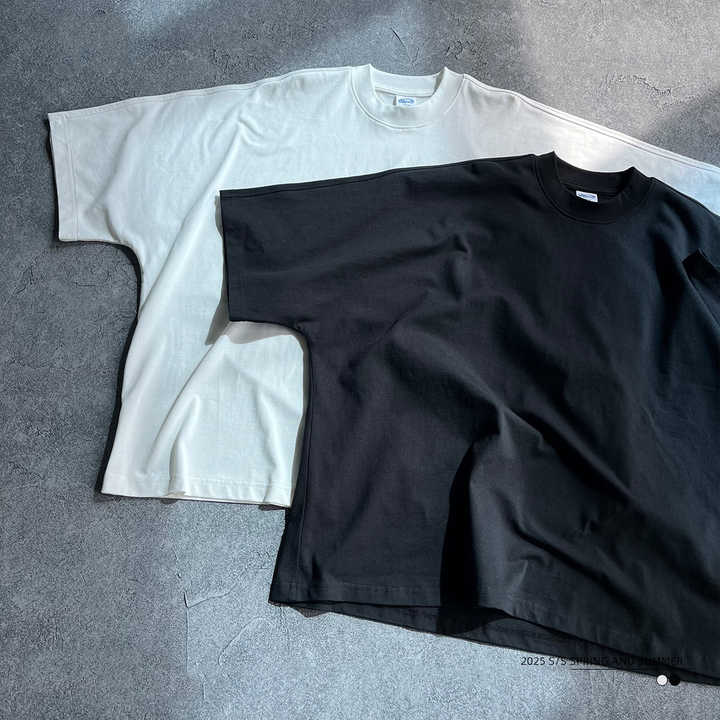 Custom Blank Oversized Boxy Fit Cropped Heavyweight Cotton Men T-shirt