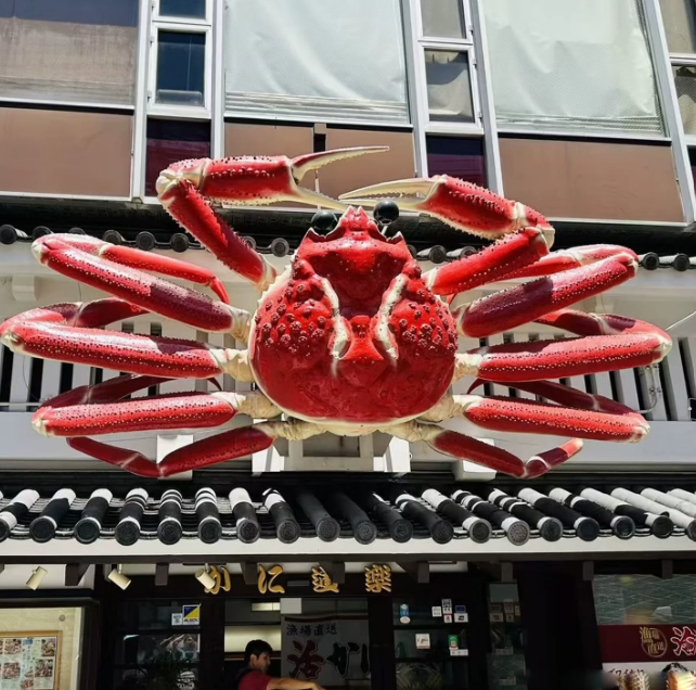 Large Artistic Hand-painted Fiberglass King Crab Sculpture LED Light ...