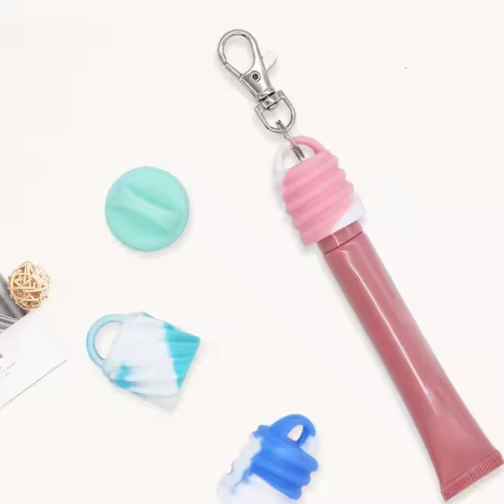 Easy Takeaway Lip Balm Cap Holder Silicone Portable Lipgloss Charms ...