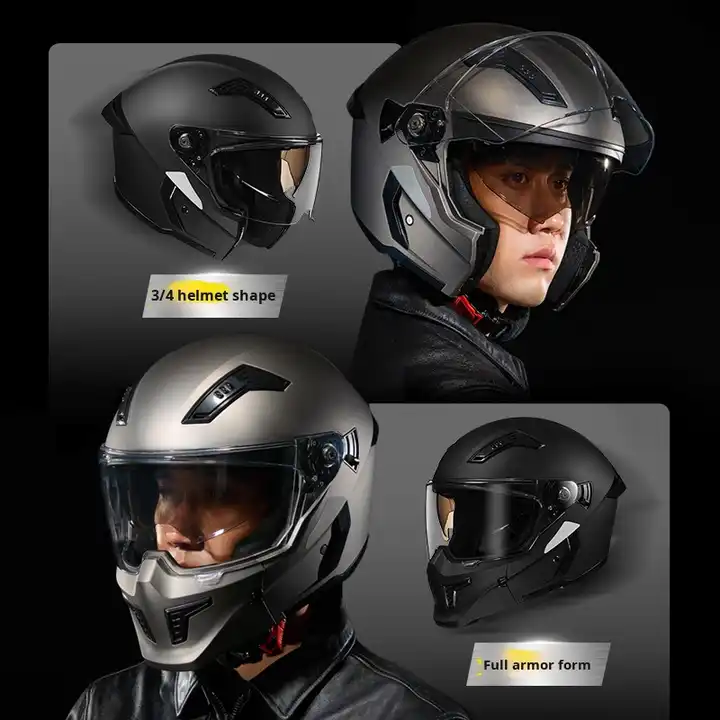 RNG New American-Style Combination Helmet Universal 3/4 Full-Face Half ...