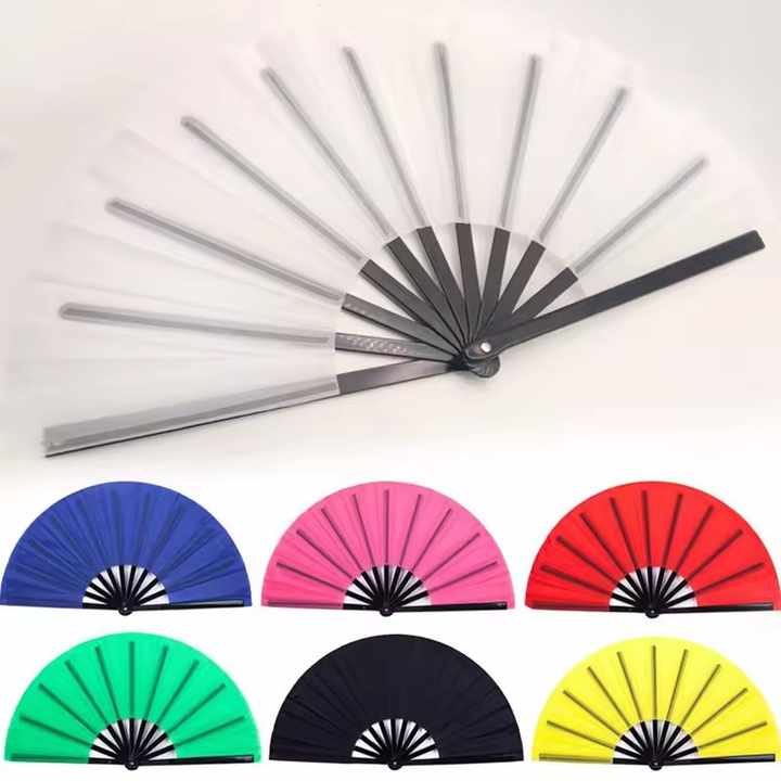 Large DIY Folding Fan Screen Custom Logo Handmade Silk Fan Colorful ...