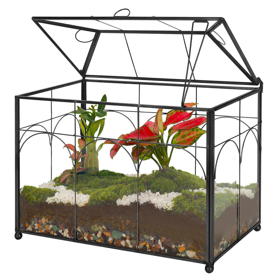 Glass Prism Terrarium - Perfect for Garden & Home Decor