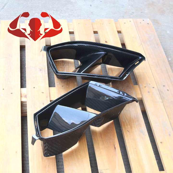 Real Prepreg Dry Carbon Fiber Front Bumper Air Inlet Duct Vent ...