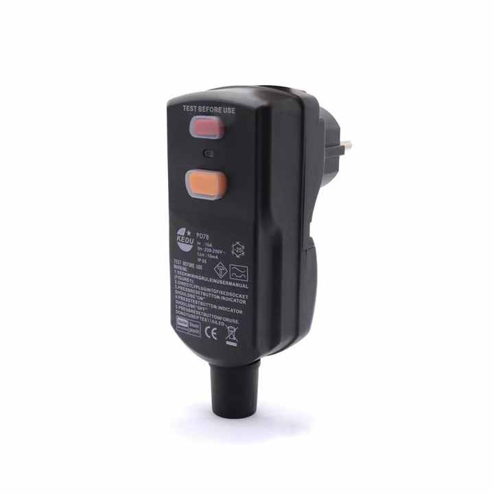 KEDU German Standard PD7B IP55 250V 16A RCD Plug with CE