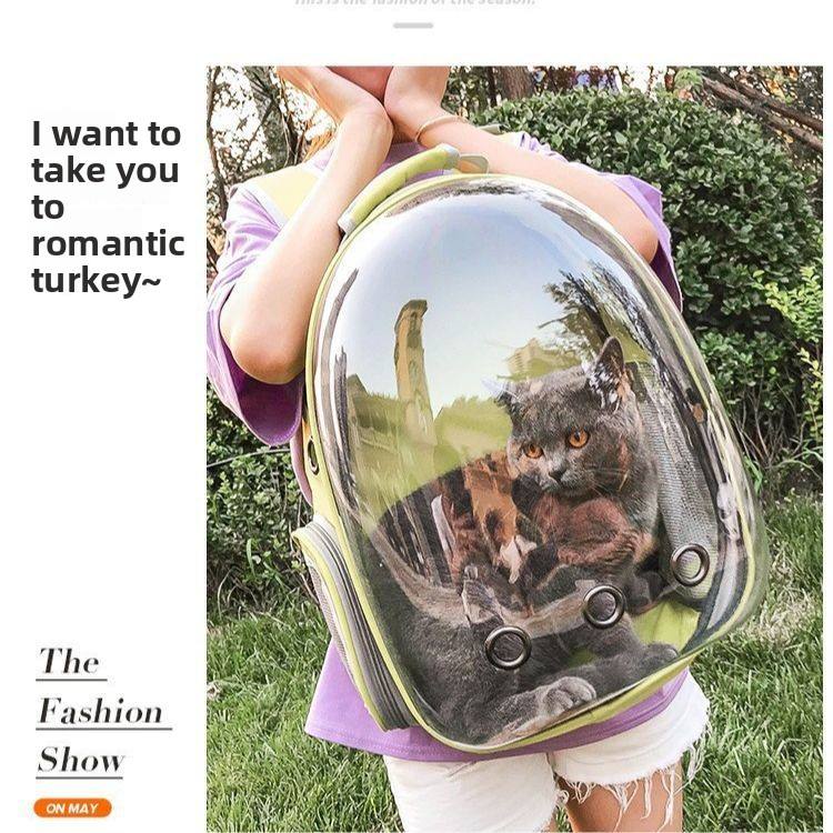 Portable Large Capacity PVC Cat Carrier Backpack with Ventilation Space ...
