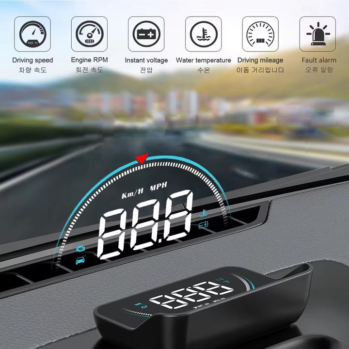 Windshield Hud Combiner Obd2 Digital Speedometer Lcd Display Rpm Volt ...