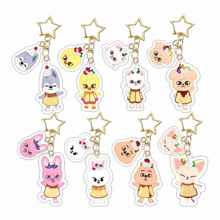 KPOP Cute Cartoon Stray Kids SKZ Plastic Keyring Acrylic Keychain ...