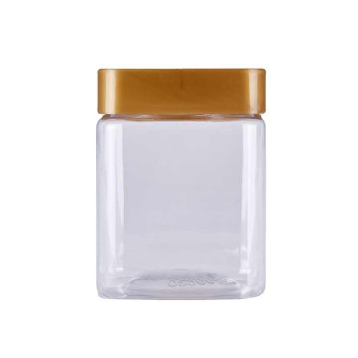 Multifunctional 500g PET Plastic Square Jar for Tea Dried Fruit Snack ...