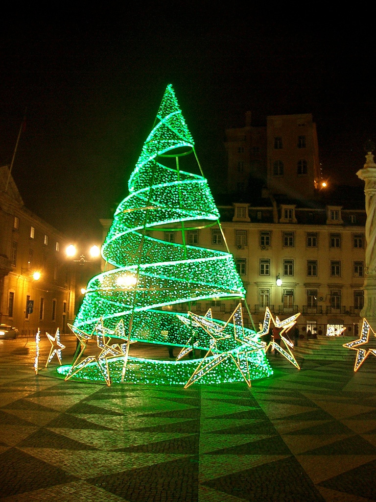 Spiral Lighted Christmas Trees - Festive Outdoor Decor