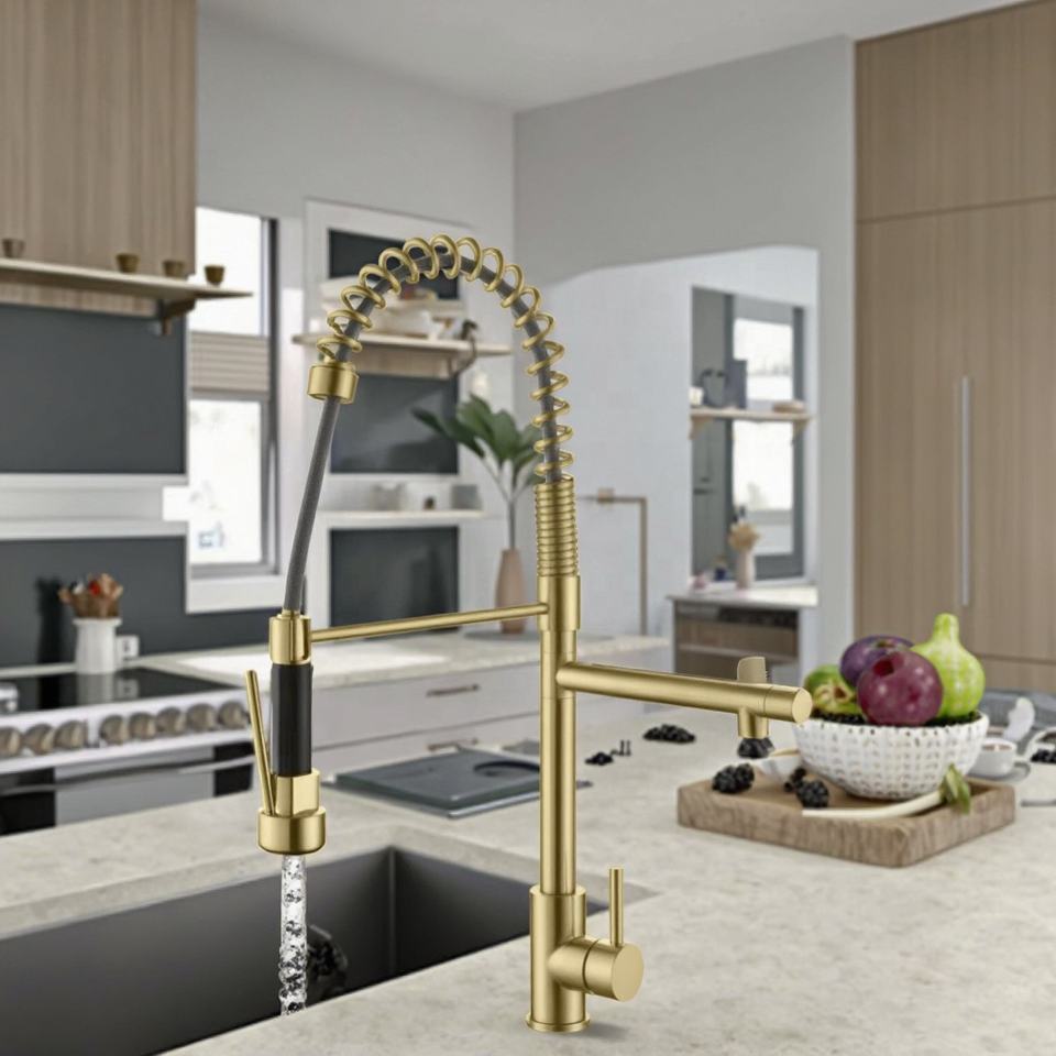 WaterMark 304 Stainless Steel Dual Handle Deck Mounted Kitchen Faucet ...