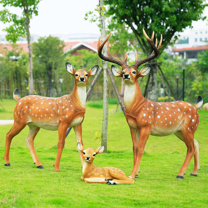 Jungle Animals Statues Fiberglass Resin Safari Animals Props Deer Camel ...