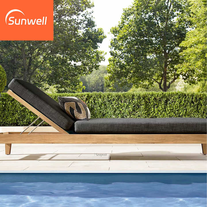 Natural Style Wholesale Portable Outdoor Beach Wooden Adjustable Teak ...