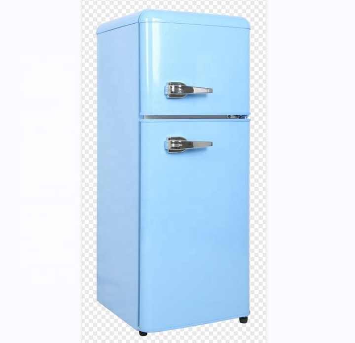 156L Retro Two Door Electric Upright Bottom Freezer Fridge