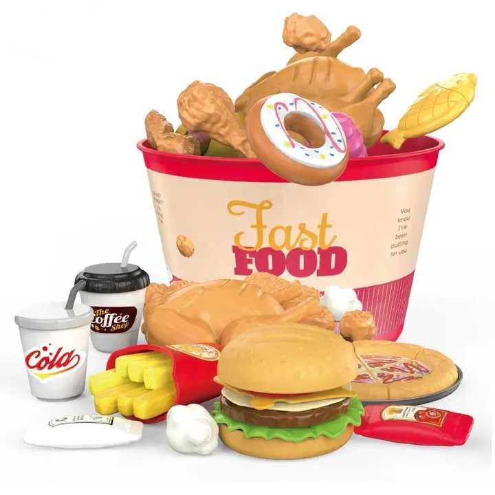 Children Pretend Play Preschool Fast Food Toys Kitchen Miniature ...