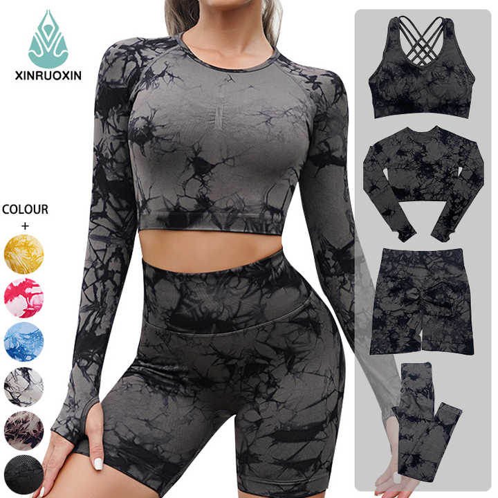4 Pcs Gym Fitness Sets for Women - Seamless & Active Stretch