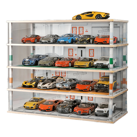 Kivcmds 1:18 Diecast Display Case Simulation Parking Garage Scene Car ...