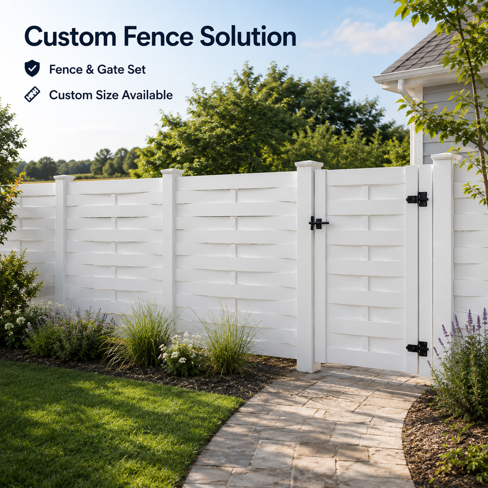 Easy Install PVC Woven Fence Privacy Fence Vinyl Fence Basket Weave ...