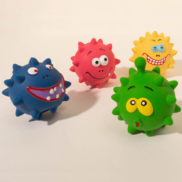 Colorful Cartoon Bomb Squeaky Interactive Dog Toy Cute Emoticon Dog ...