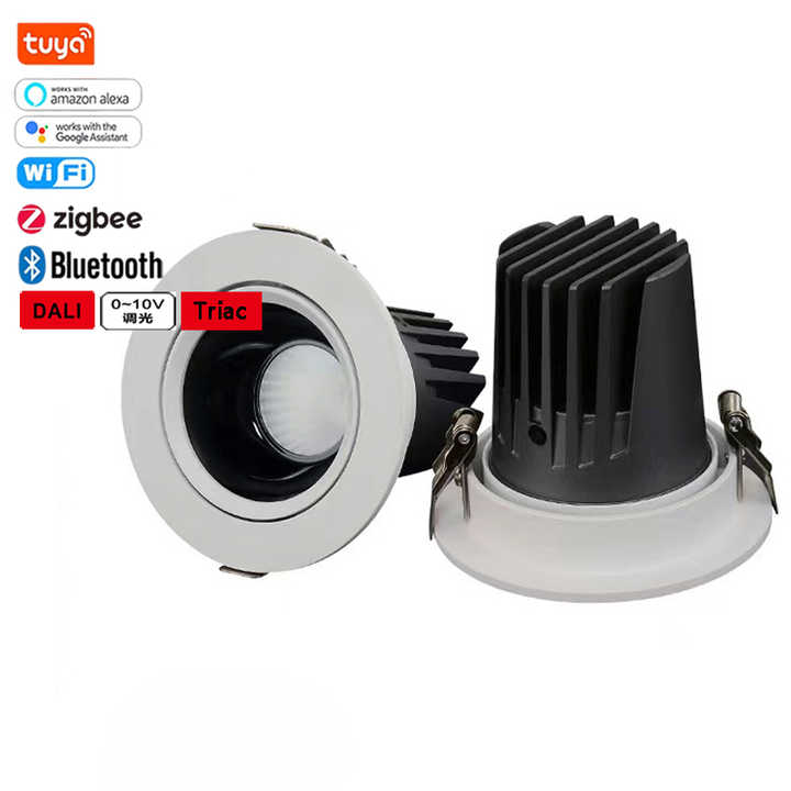 0-10v dali dimmable hotel recessed spotlight cob anti glare 10w 15w 20w ...