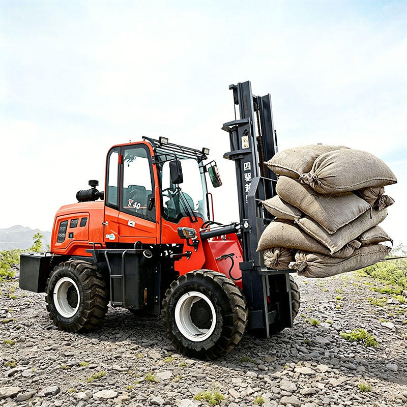 Four Wheel Drive Rough All-Terrain Forklift Off Road Forklift Truck ...
