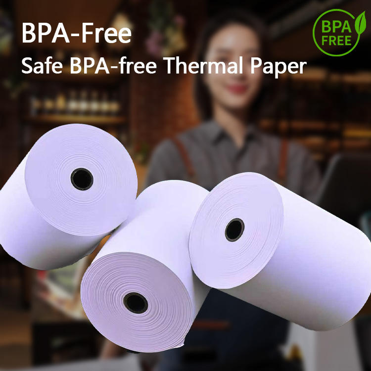 BPA/Phenol-Free 57x50mm Thermal POS Paper Roll 70gsm 100% Virgin Wood ...