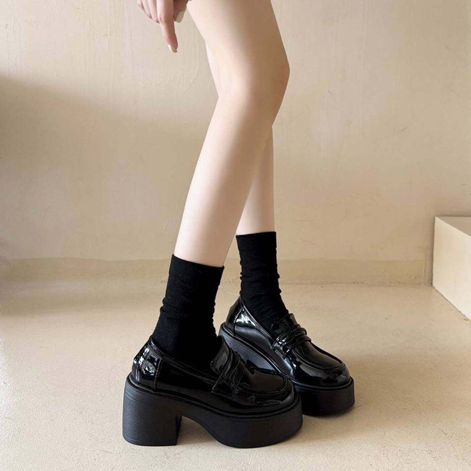 WITHCOCO Women's Forrest Gump Style Chunky Heel Toe Slip-On Loafers ...