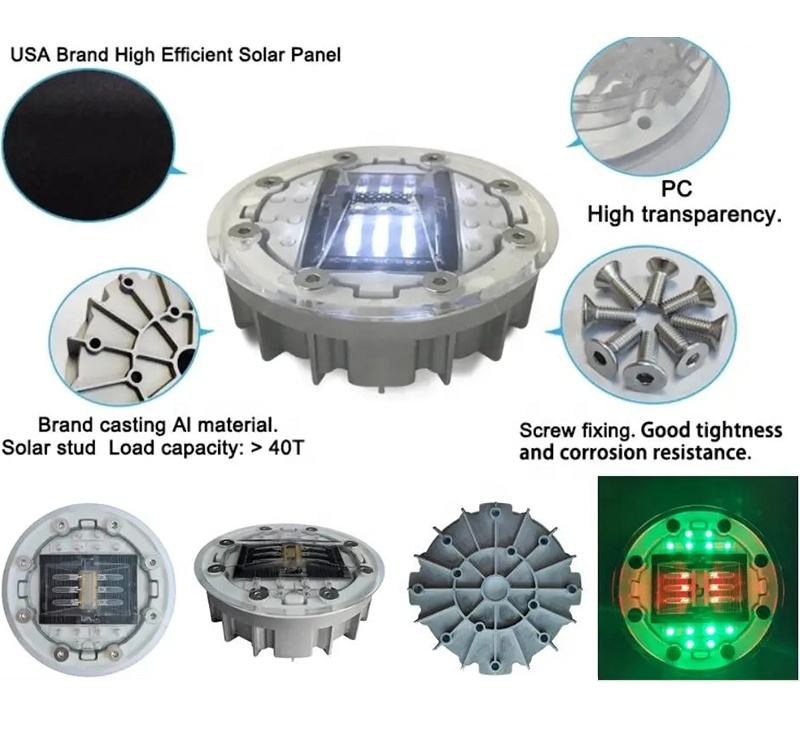 Embedded Solar Road Stud LED Traffic Light for Safe Crosswalks ...