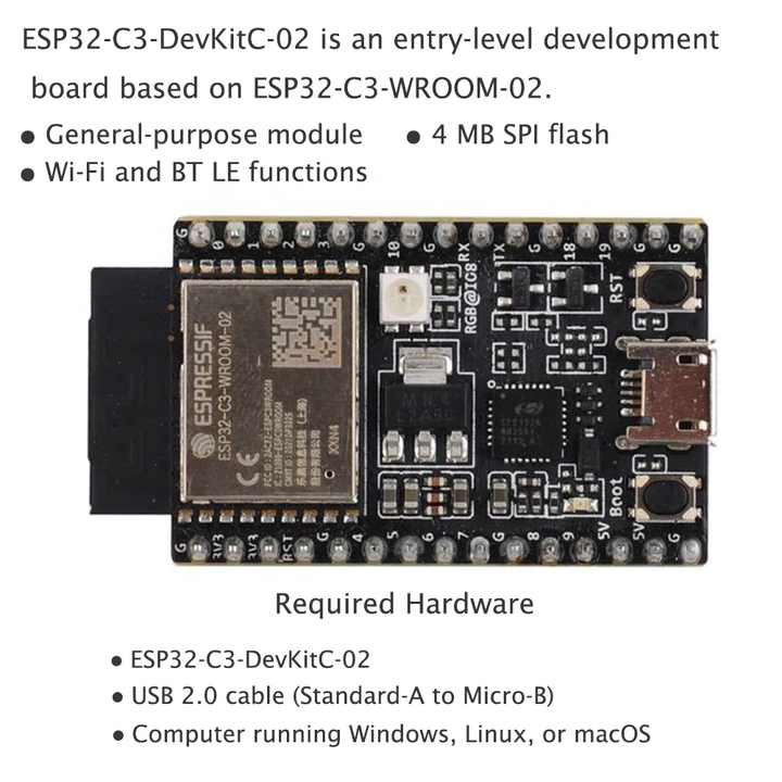 基于ESP32-C3-DevKitC-02 WIFI开发板4MB SPI闪存ESP32-C3-WROOM-02| Alibaba.com