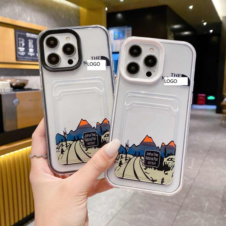 3 in 1 Card Holder Transparent White Border North Phone case for ...