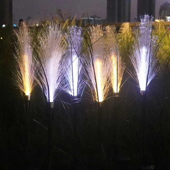 IP65 Waterproof Outdoor Solar LED Bulrush Optical Fiber Light Elegant ...